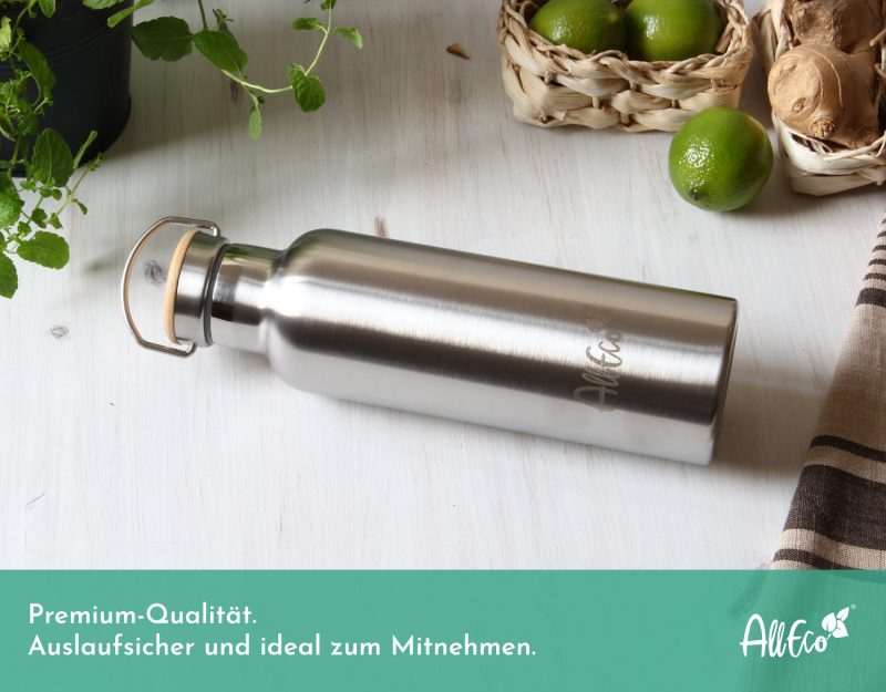 AllEco® Edelstahl Trinkflasche 750ml doppelwandig • AllEco ...